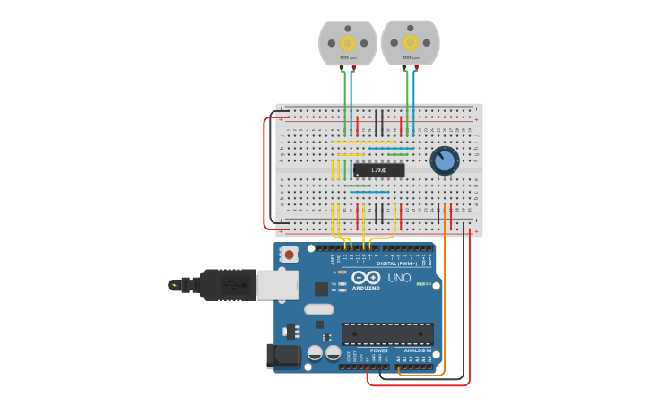 Circuit design 2 motor 1 drive HAHAHAH | Tinkercad Circuit design 2 motor 1 drive HAHAHAH | Tinkercad
