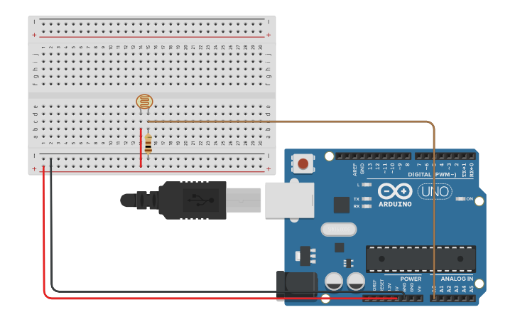 Circuit design LDR SENSOR - Tinkercad