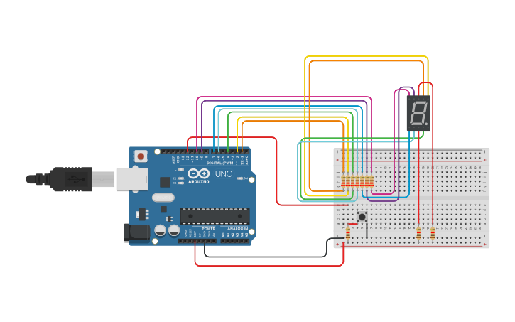 Circuit design 7 Segment - Tinkercad