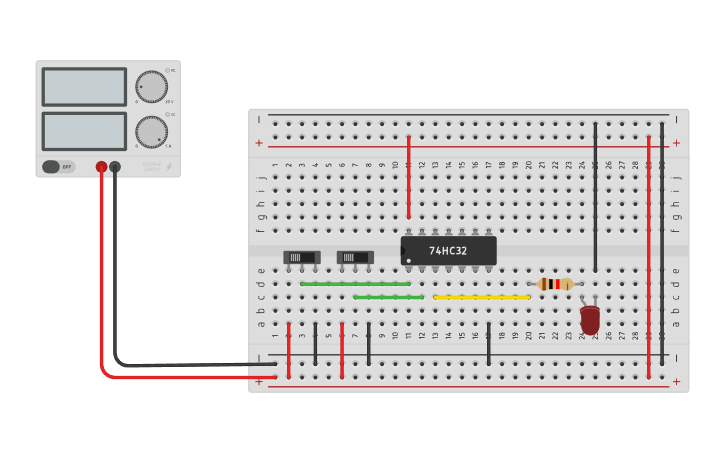 Circuit design OR Gate - Tinkercad