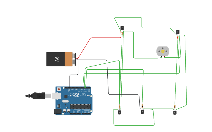 Circuit design H-Bridge - Tinkercad