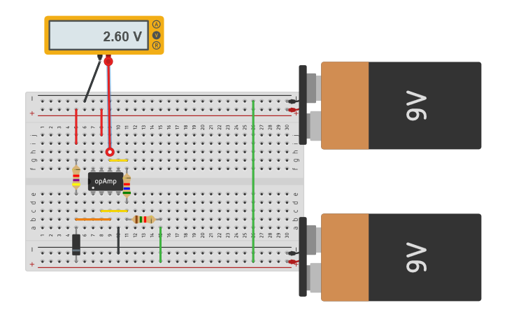 Circuit design Op-amp - Tinkercad