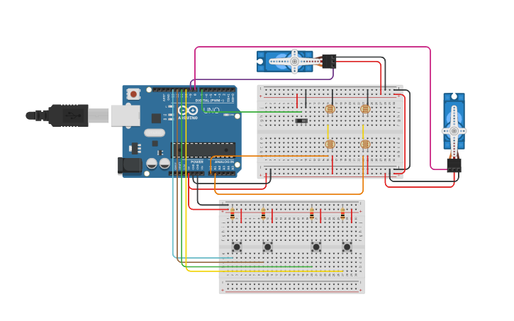 Circuit design Inseguitore solare - Tinkercad