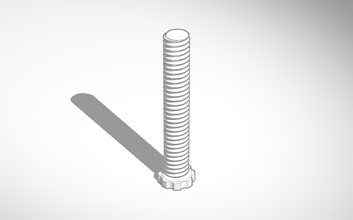 3D design Long Screw - Tinkercad