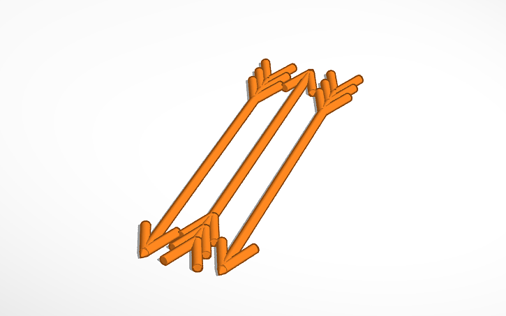 3D design Three Arrows parallel | Tinkercad