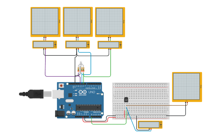 Circuit design TP2 Info restitution modulation | Tinkercad