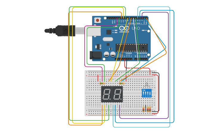 Circuit design Contador - Tinkercad