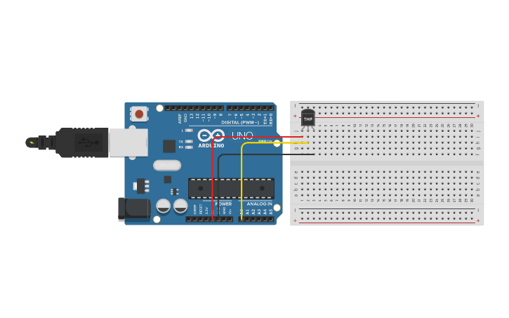 Circuit Design Sıcaklık Sensörü Tinkercad