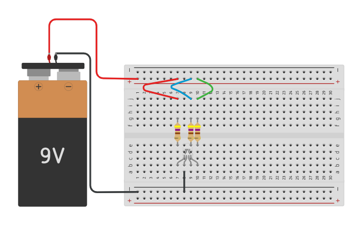 Circuit design RGB LED - Tinkercad