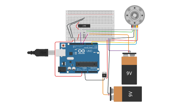 Circuit design Motor with encoder - Tinkercad