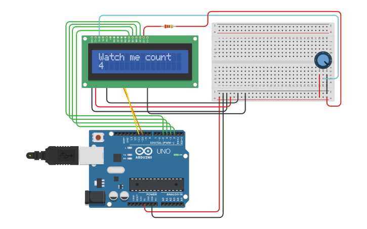Circuit design Understanding LCD display - Tinkercad