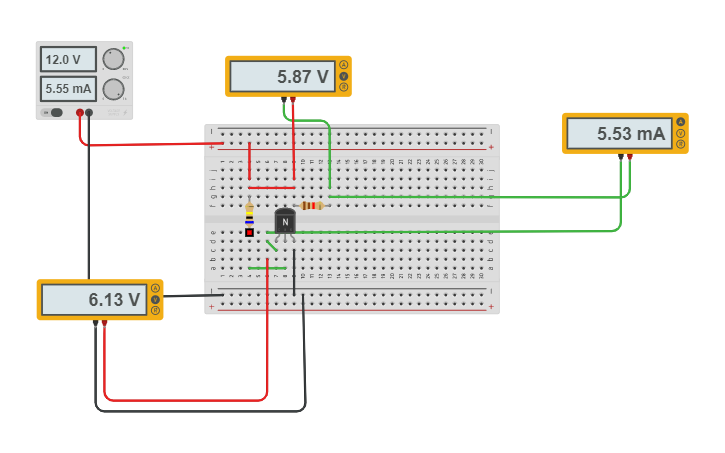 Circuit design Transistor | Tinkercad