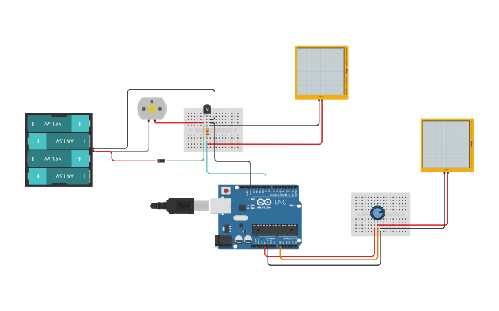 Circuit design CONTROL DE UN MOTOR DE CC POR PWM | Tinkercad
