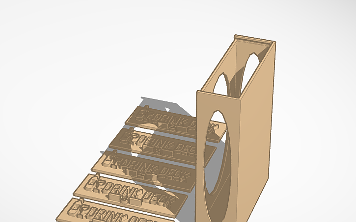 3D design RDI - Drink Deck Lids + Box - Sharable Version | Tinkercad