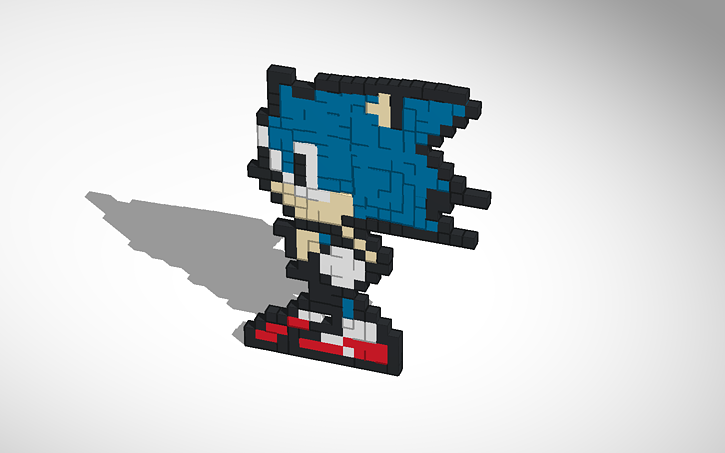 3D design pixel sonic the hedgehog | Tinkercad