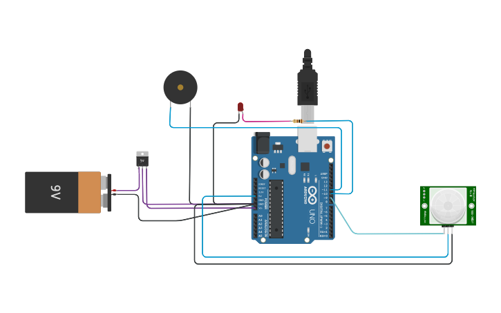 Circuit Design Pir Motion Sensor Using Arduino Tinkercad