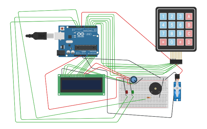 Circuit design Automatic Door Lock Project - Tinkercad