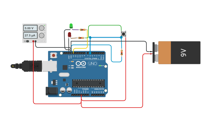 Circuit Design Actividad 3 Control De Pulsador Con Arduino Tinkercad