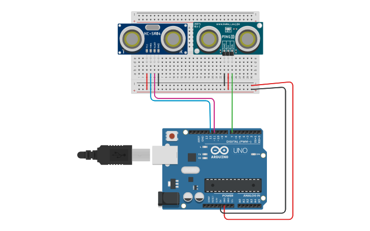 Circuit design Sensores BARRERA | Tinkercad