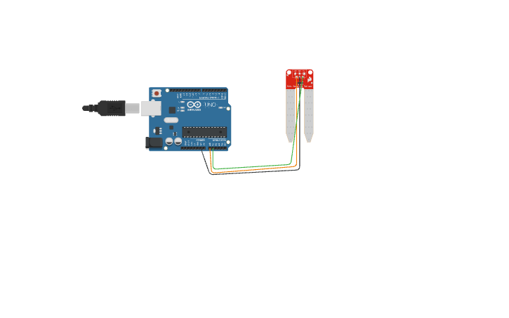 Circuit design Soil Moisture Sensor - Tinkercad Circuit design Soil Moisture Sensor - Tinkercad