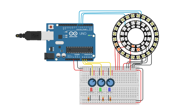 Circuit design RGB Analog Clock - Tinkercad