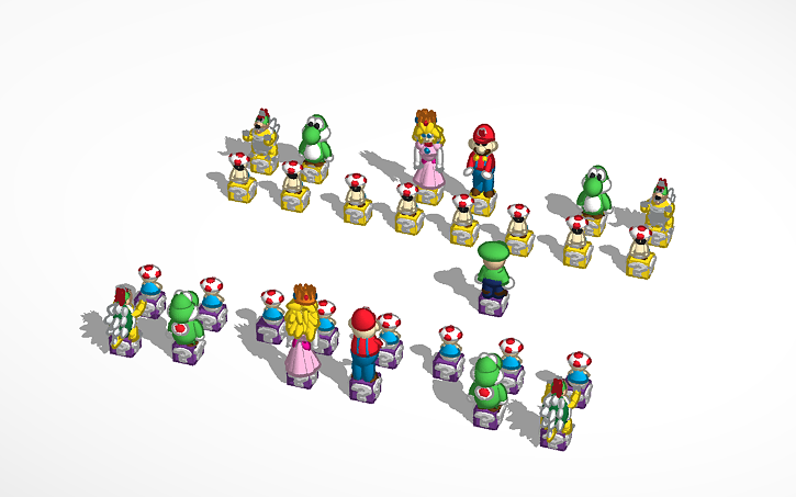 3D design Mario Chess Pieces | Tinkercad