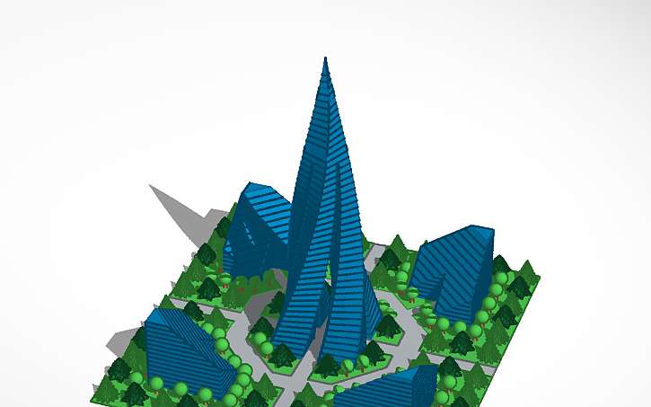 3D design tetra-spiral tower complex - Tinkercad