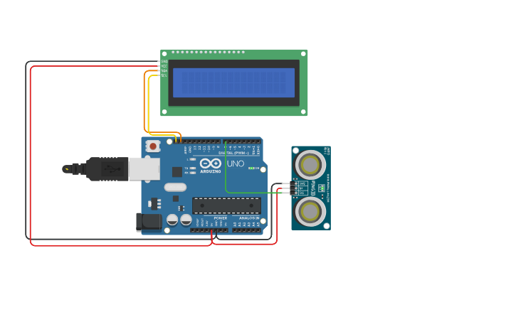 Circuit design Парктроник - Tinkercad