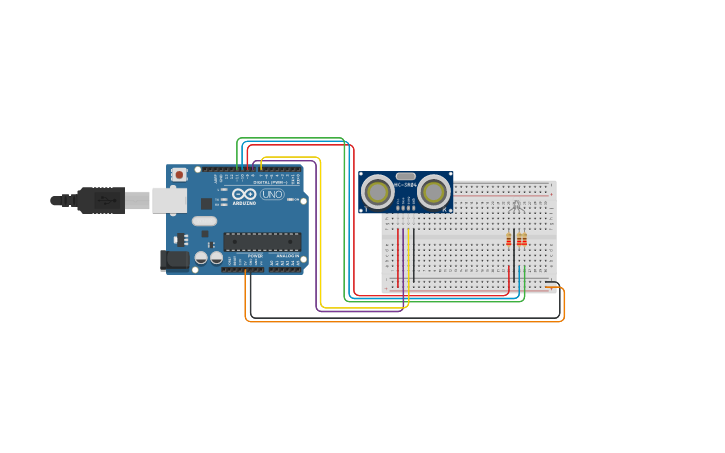 Circuit design SENSOR DISTANCIA | Tinkercad