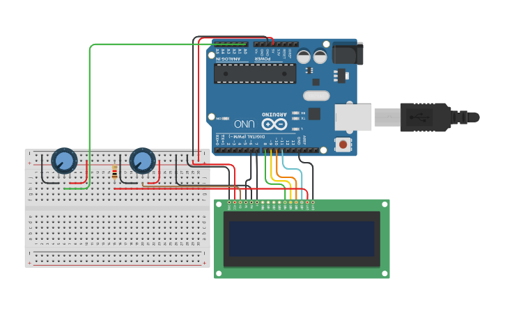 Circuit design Atividade LCD - Lucas - Tinkercad