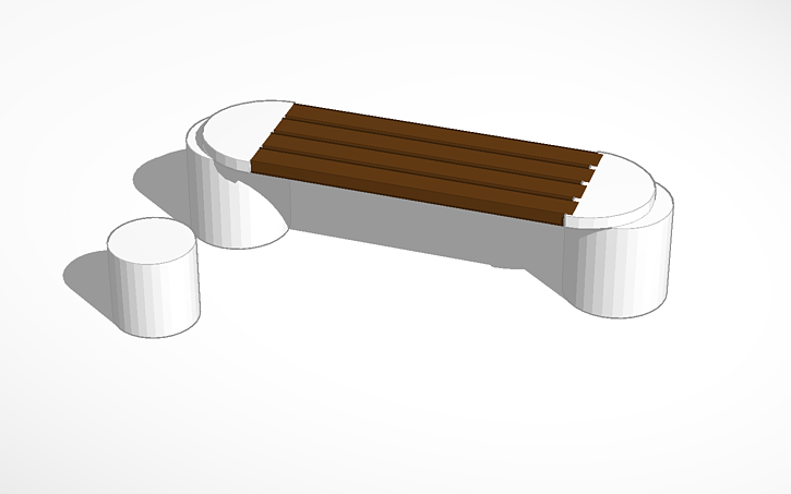 3D design Bollard Park Bench - Tinkercad