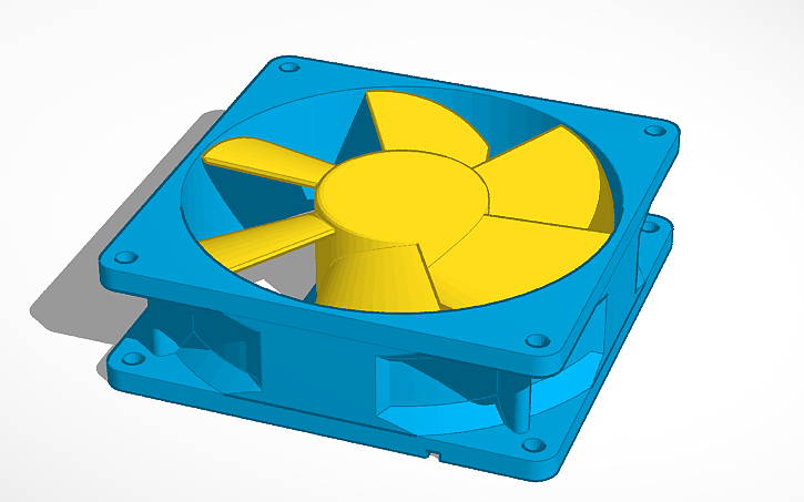 3D design Cooling Fan 80mm - Tinkercad