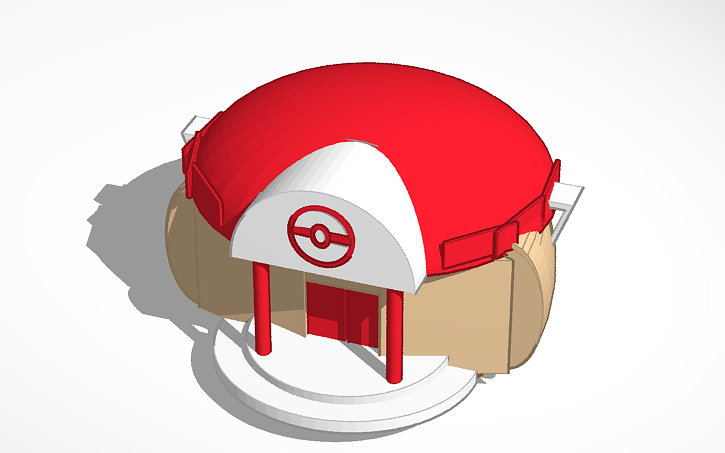 3D design pokemon center - Tinkercad