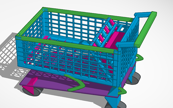 3d Design Cart Color Full Shopping Cart Tinkercad