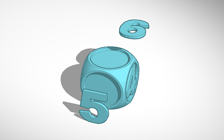 3D design Lesson: Die on the workplane result | Tinkercad