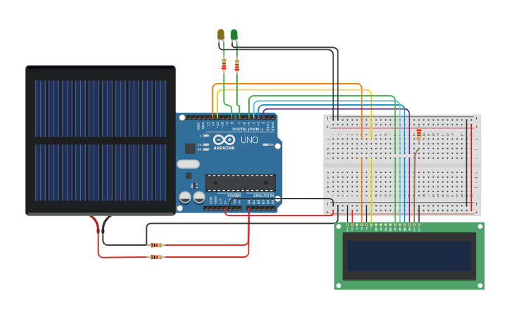 Circuit design Quest Solar - Tinkercad