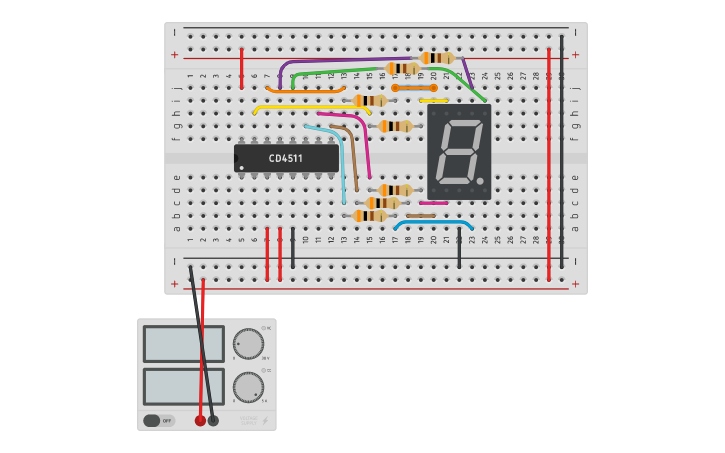 Circuit design Tej Desai 3.1.3 Breadboard | Tinkercad