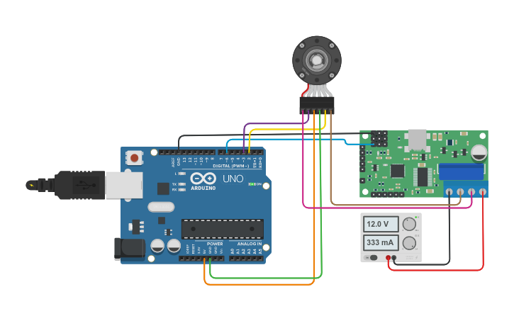 Circuit design ICM2813 20201 Motor Control PID | Tinkercad