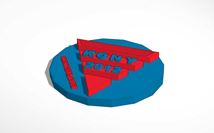 3D design #KONY2012 button inverted | Tinkercad