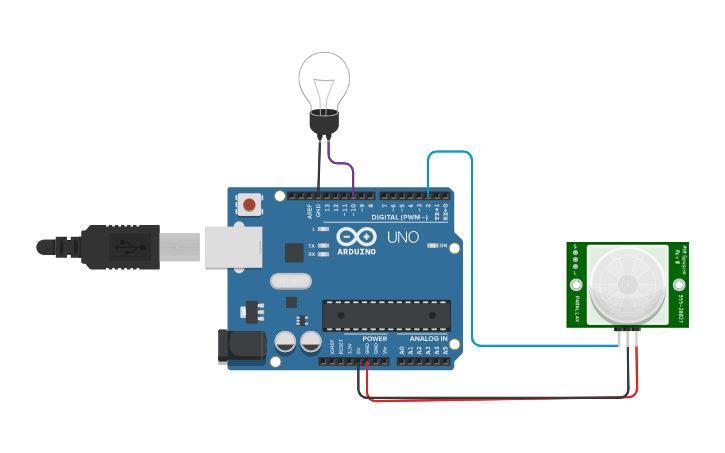 Circuit design Automatic home lightning system - Tinkercad