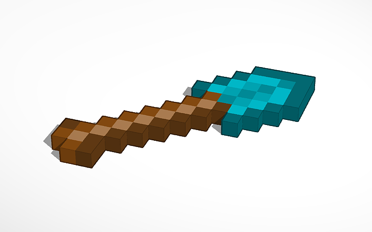 3D design Minecraft Diamond Shovel | Tinkercad