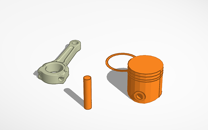 3D design piston - Tinkercad
