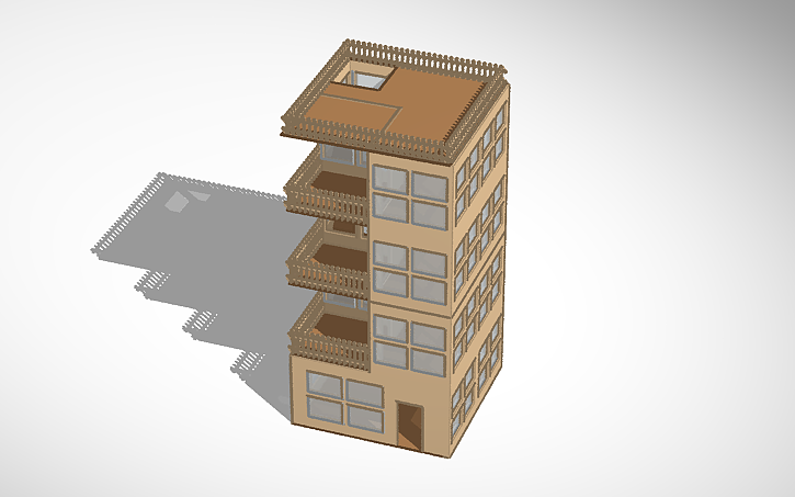 3D design Apartment Complex - Tinkercad