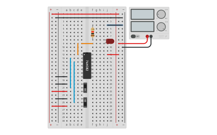Circuit design Circuito 74HC02: NOR | Tinkercad