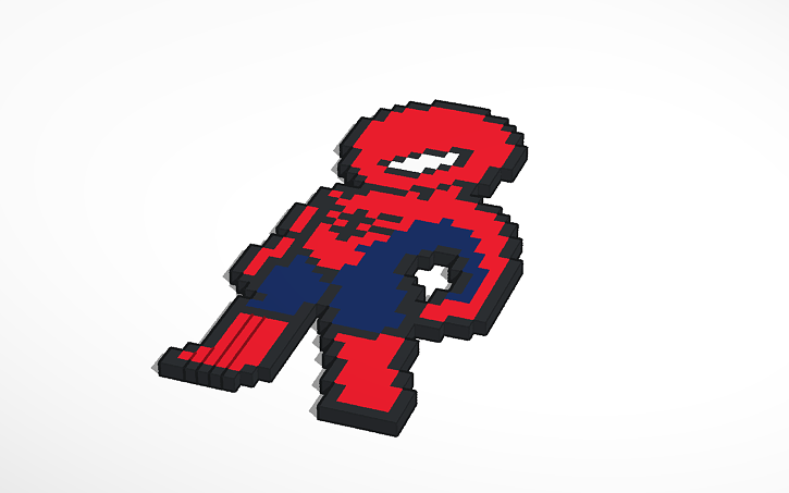 3d Design Pixel Spiderman Tinkercad