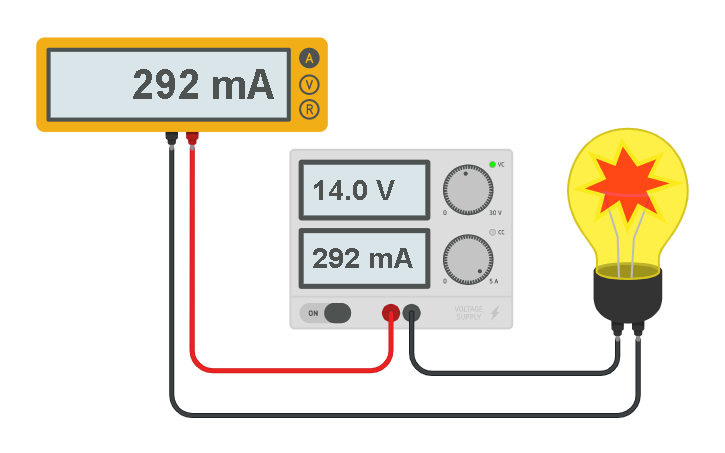 Circuit design amperimetro teste - Tinkercad