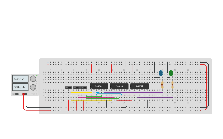 Circuit design EXP: 03_(ii)Full Adder Circuit | Tinkercad