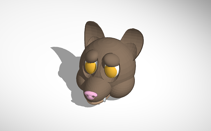 3D design Dog Head model - Tinkercad