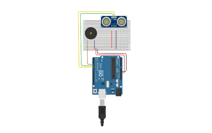 Circuit Design 171910101045 Auwaludin Chadafid Projek Sensor Ultrasonik Tinkercad