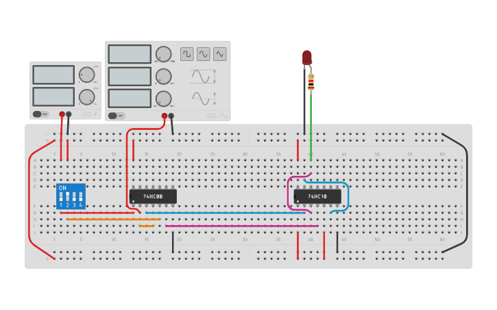 Circuit design Realization of SR-Flip Flop | Tinkercad
